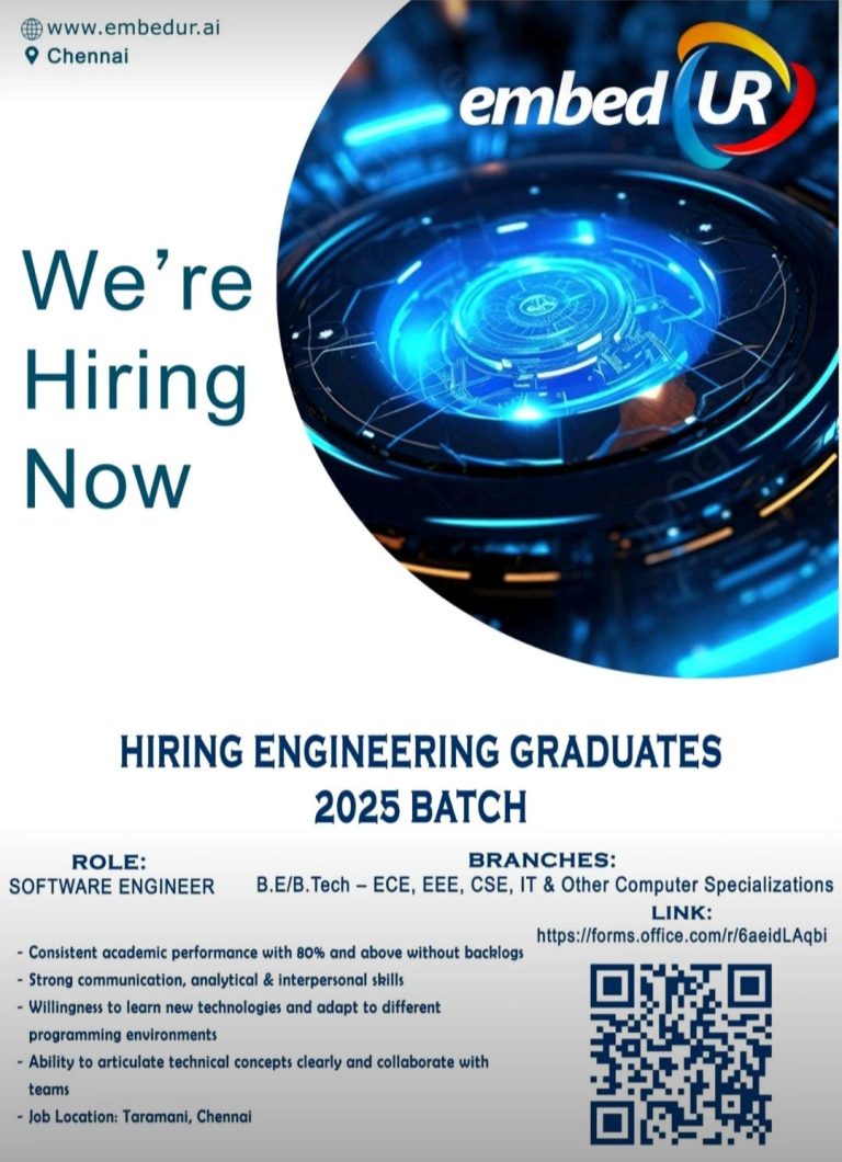 embedUR Systems Hiring Engineering Graduates | 8 Lakhs PA - Apply Now ...